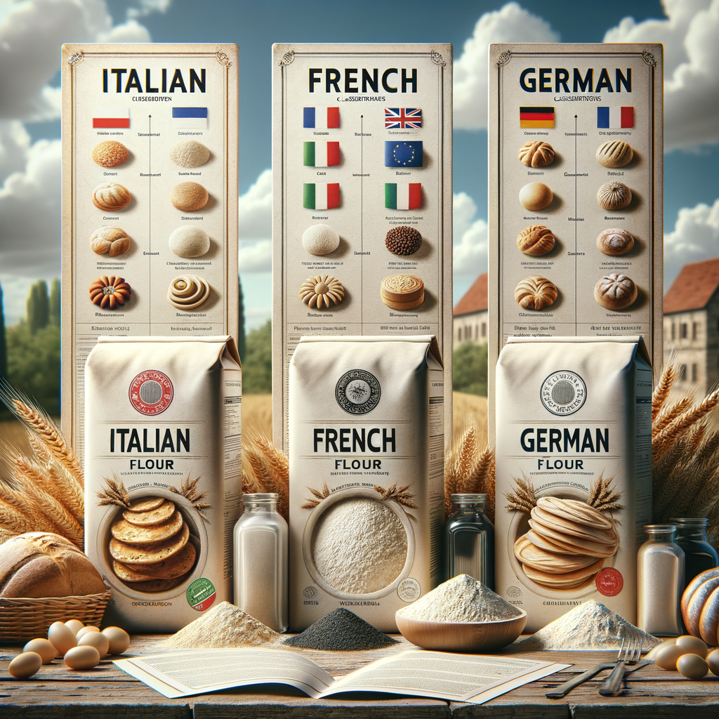 Mehltypen-Vergleich: Deutschland vs. Italien & Frankreich Mehltypen-Vergleich: Deutschland vs. Italien & Frankreich